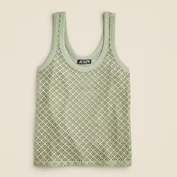 J. Crew | Tops | J Crew Sage Green Crochet Tank Top | Poshmark